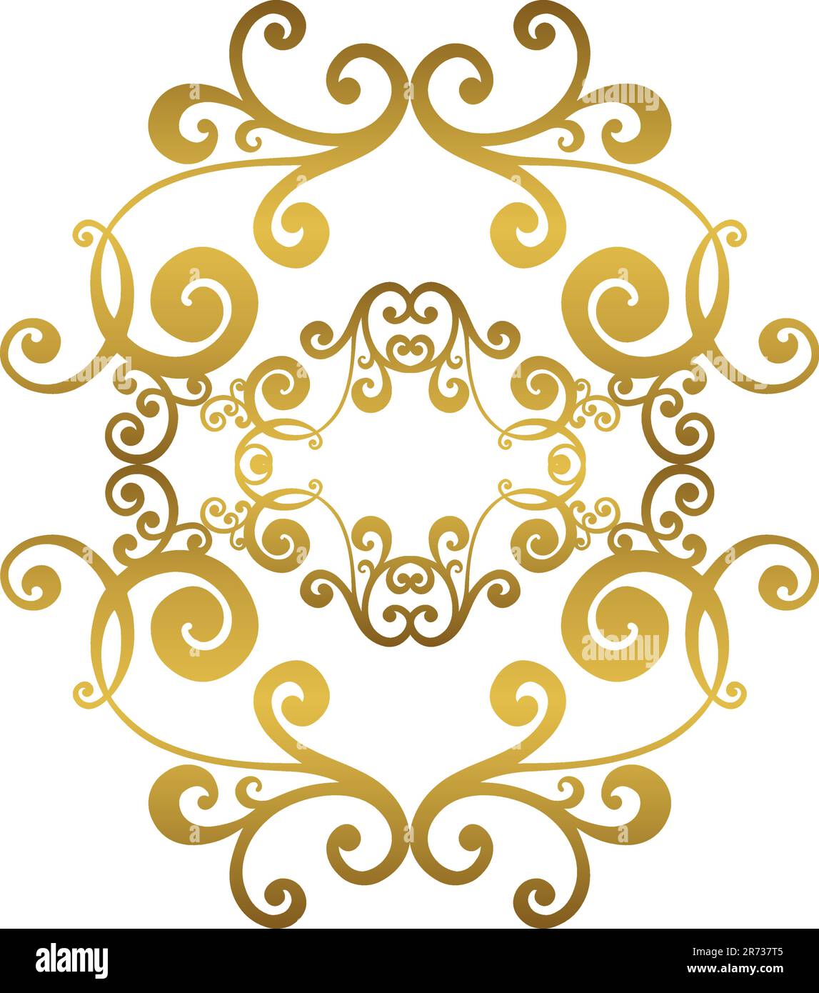 Damask vintage baroque scroll swirl. Victorian monogram heraldic shield ...