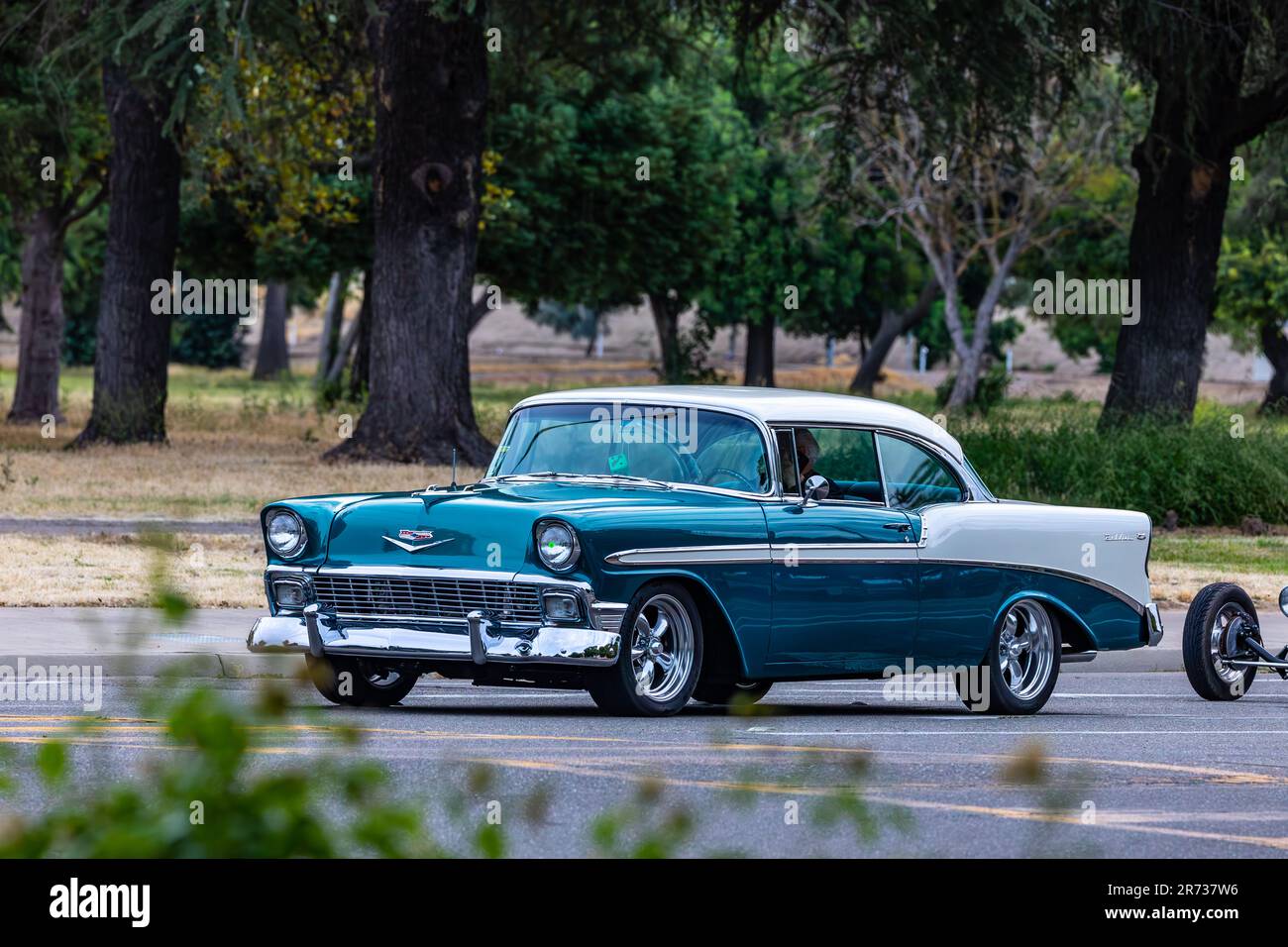 A 1956 Chevy Bel air at the North Modesto Kiwanis American Graffiti Car ...