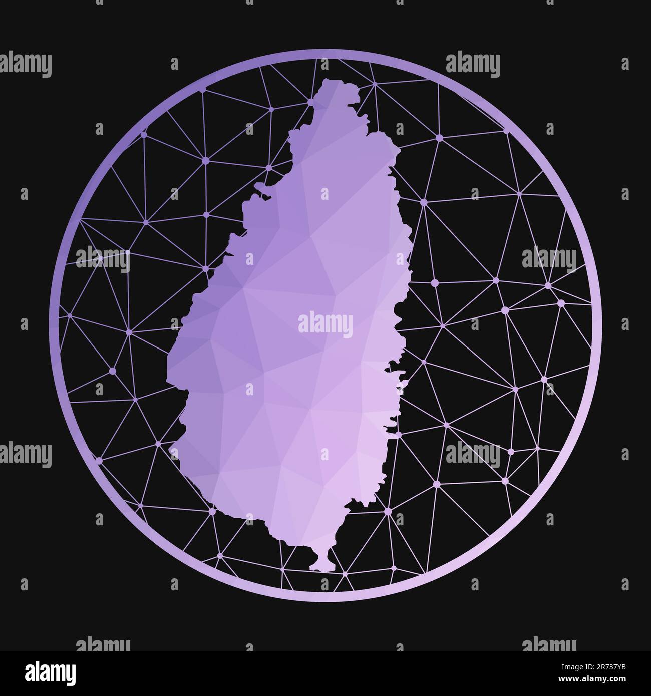 Saint Lucia icon. Vector polygonal map of the island. Saint Lucia icon ...