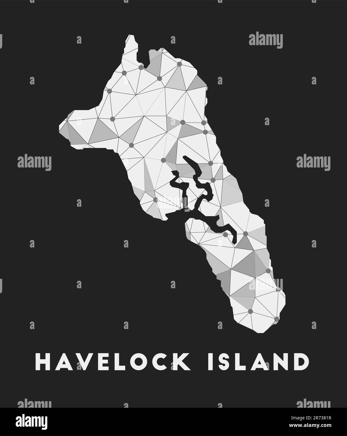 Havelock Island - communication network map. Havelock Island trendy ...
