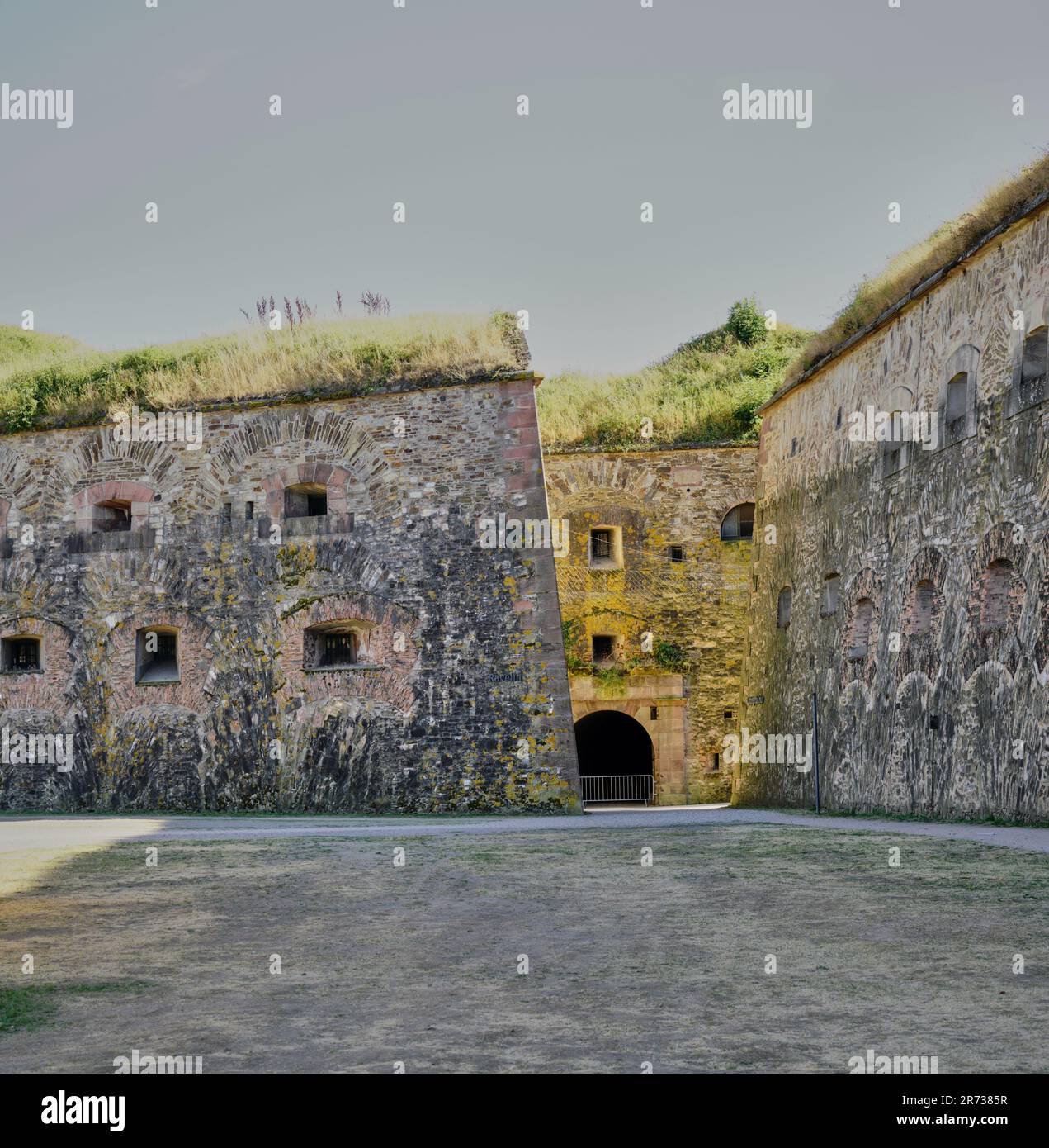 Massive walls of a parade grounds inside the historic and magnificent ...