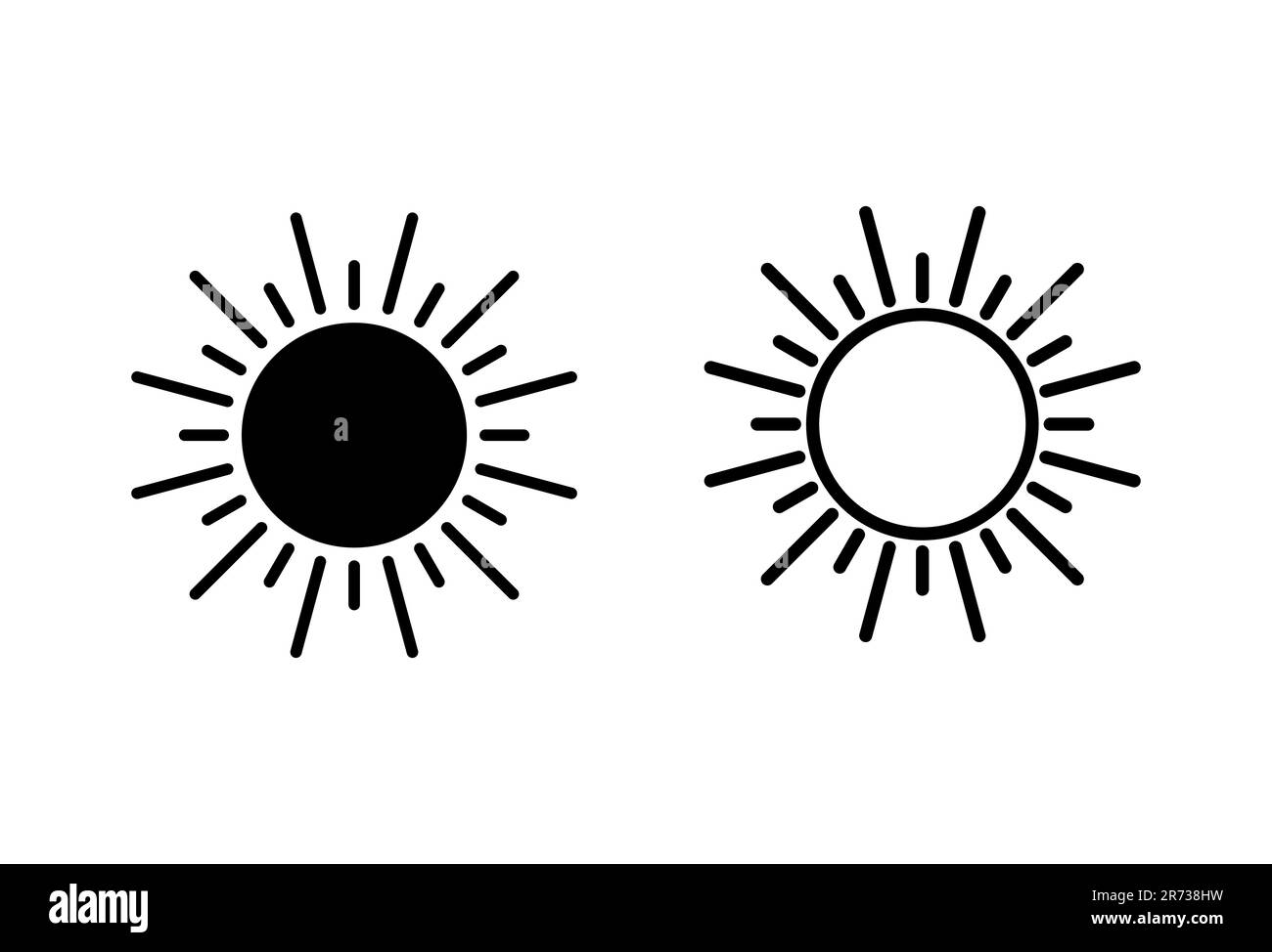 Sun icon set. Brightness Icon vector Stock Vector Image & Art - Alamy