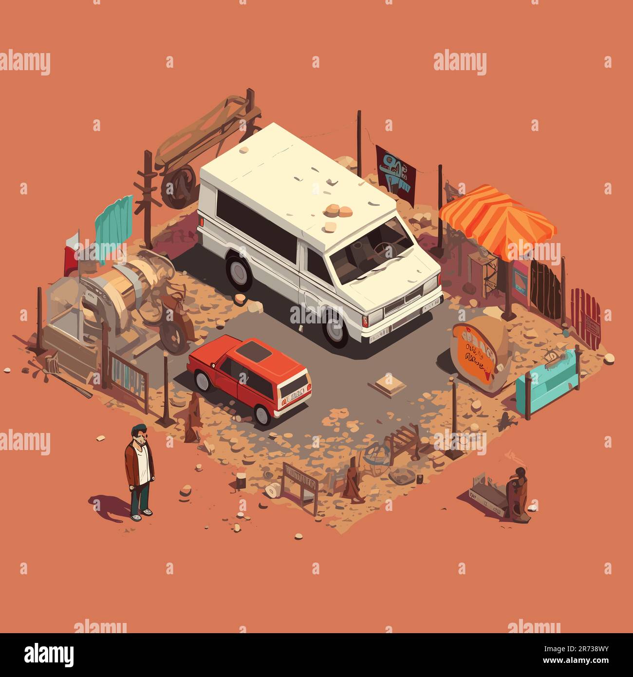 Garbage isometric icons Stock Vector Images - Alamy