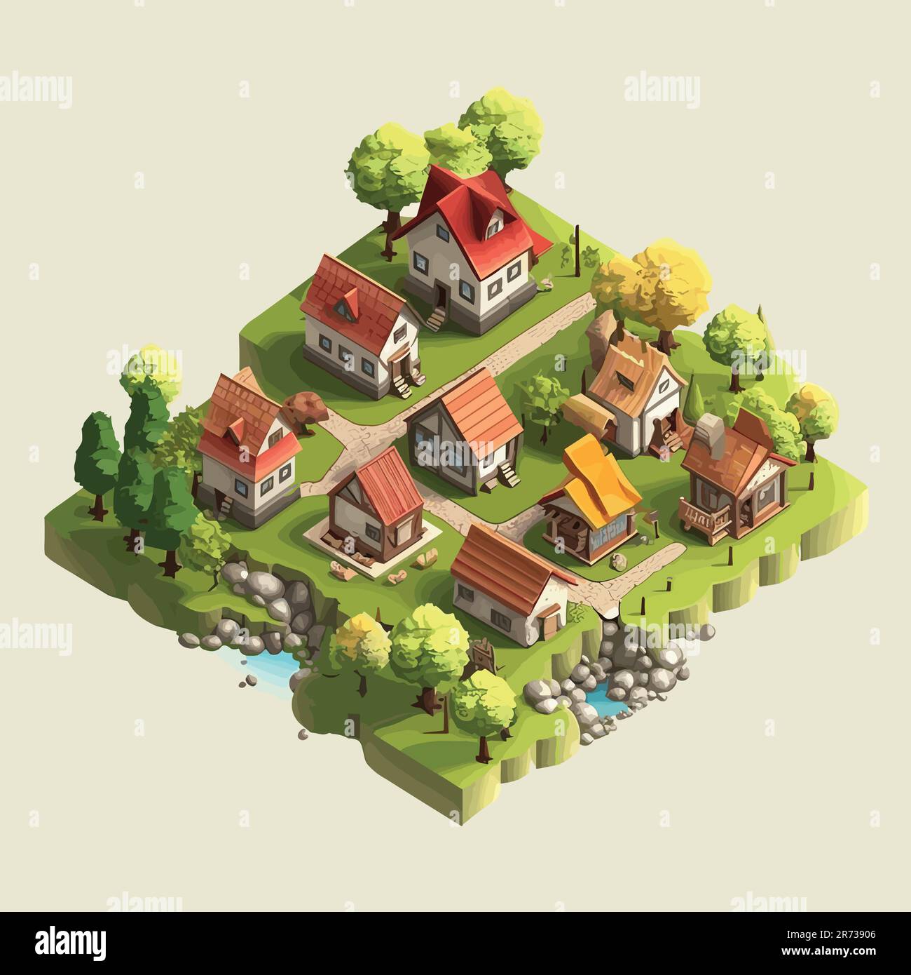 Village tiles Stock Vector Images - Alamy