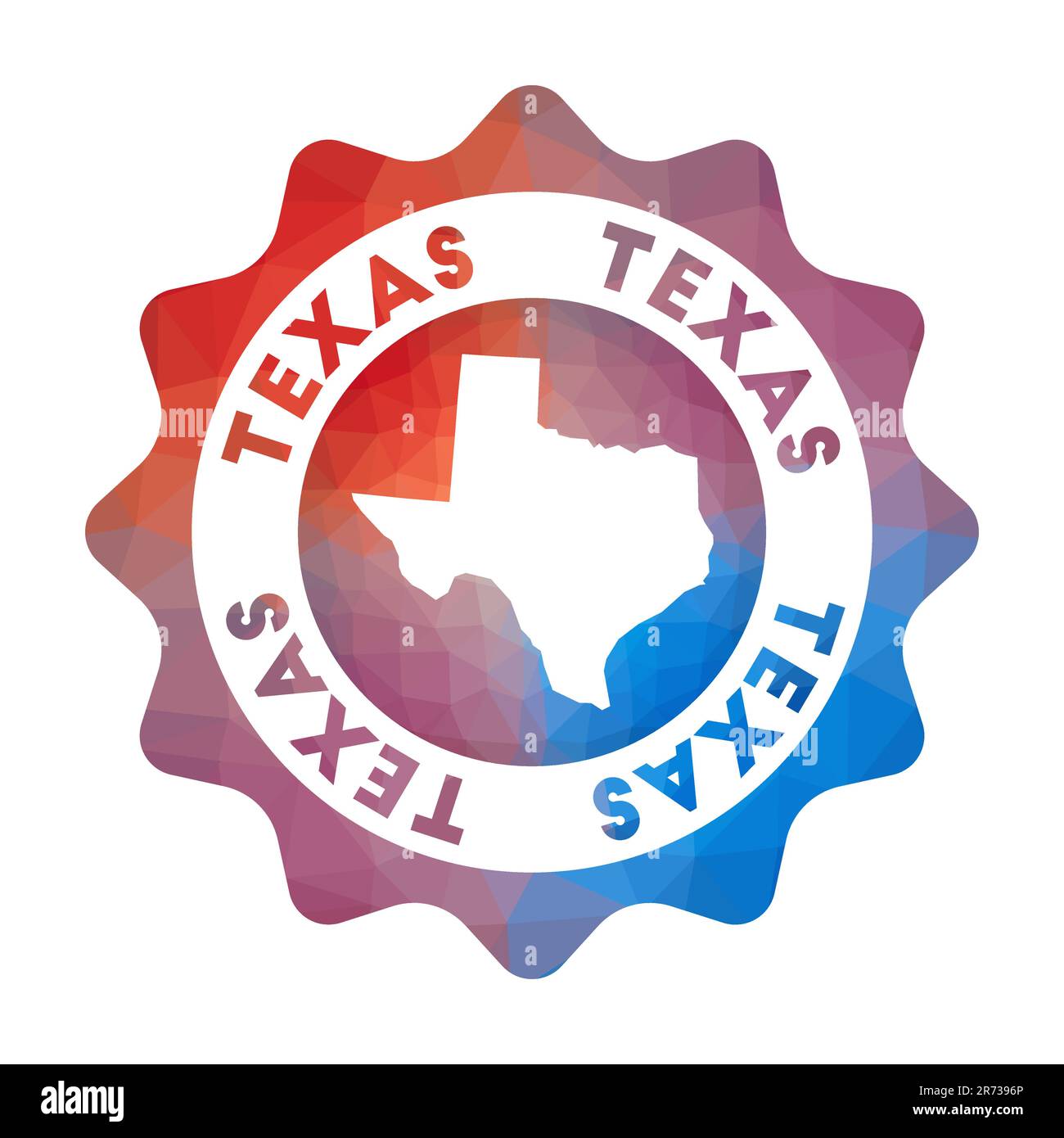 Texas low poly logo. Colorful gradient travel logo of the US state in ...