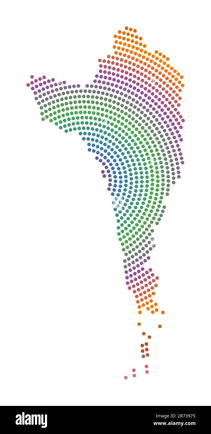 Phu Quoc dotted map. Digital style shape of Phu Quoc. Tech icon of the ...