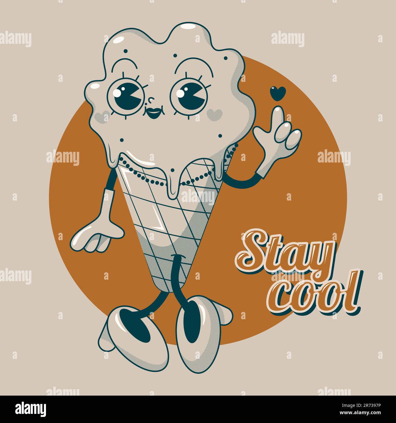 Stay cool 70s retro groovy illustration print Stock Vector Image & Art ...