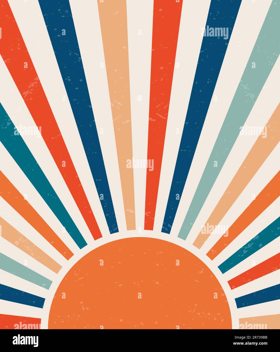 Retro sunburst background. Vintage bright grunge placard. Vector ...