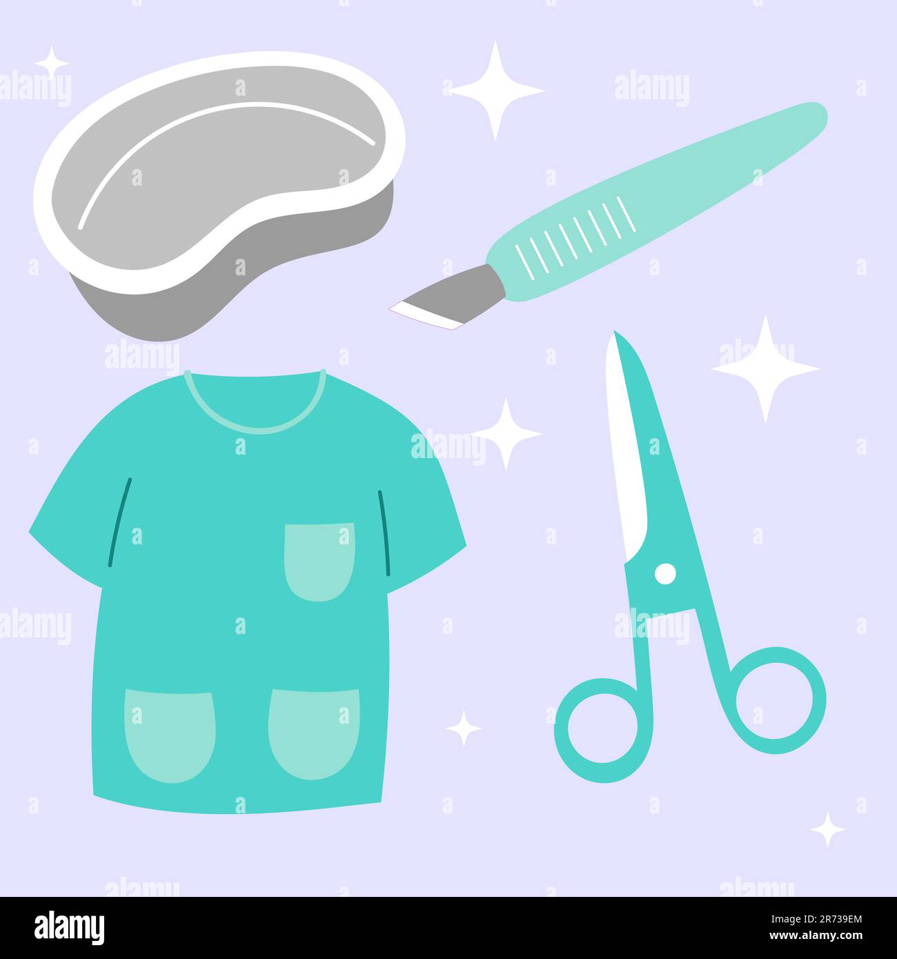 Cute medical sticker set. Hand drawn healthcare cartoon doodle surgical ...