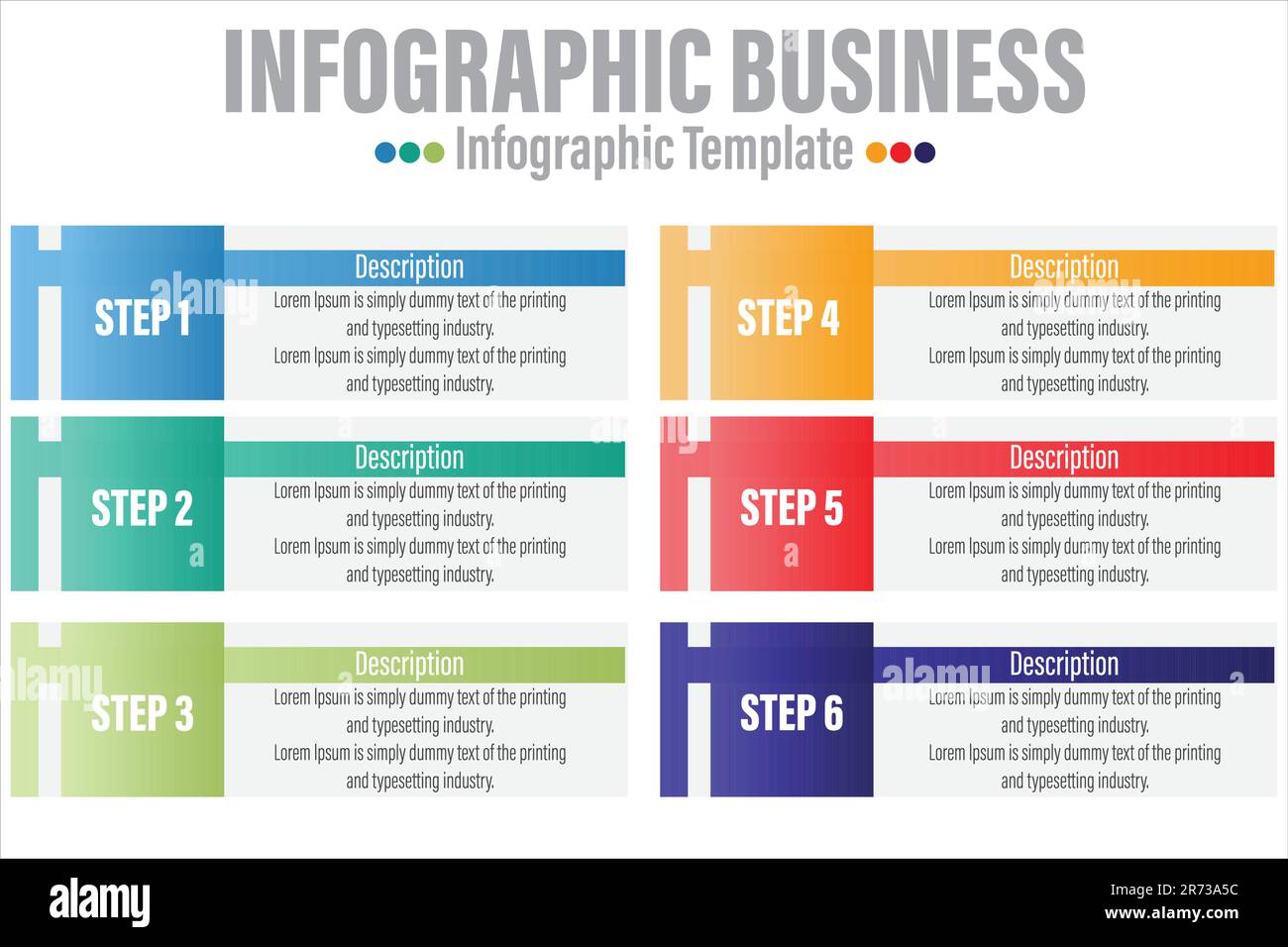 6 Steps, six 6 option Paper note shape elements with steps,road map ...
