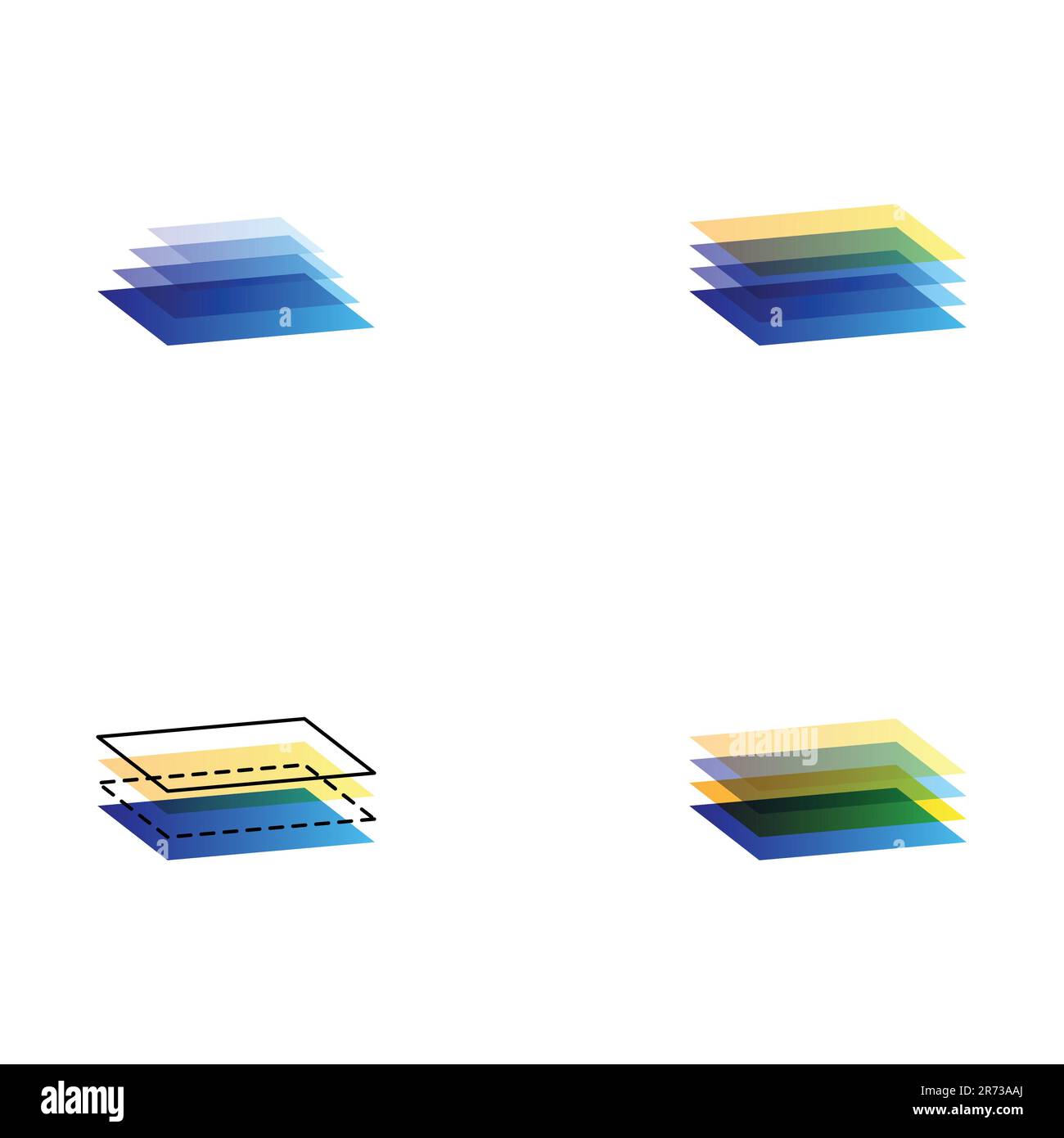 Layered paper sized stacks set Stock Vector Image & Art - Alamy