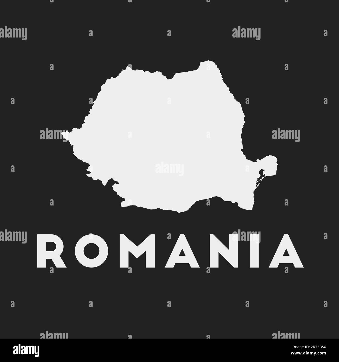 Romania Icon Country Map On Dark Background Stylish Romania Map With
