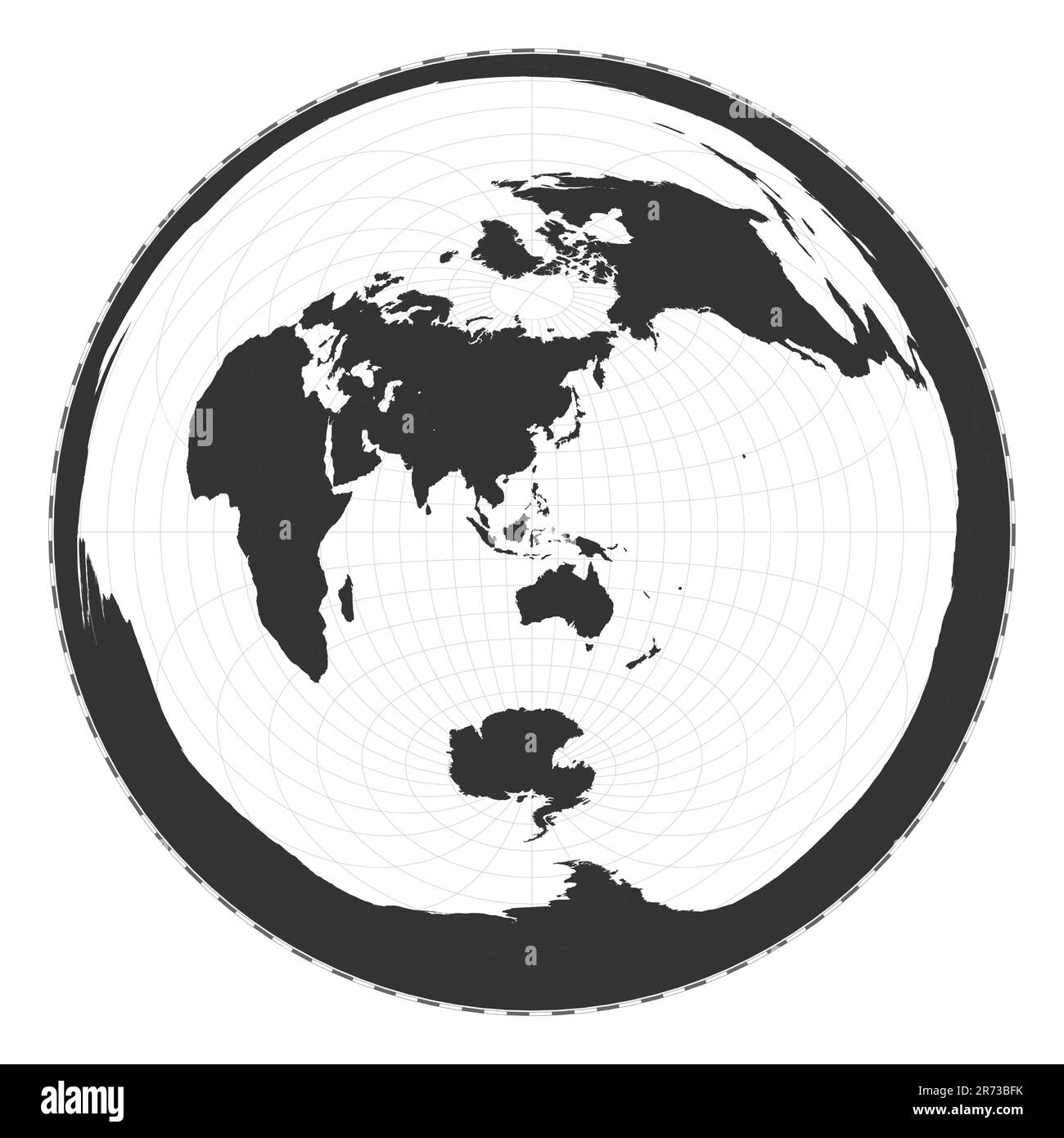 Vector world map. Azimuthal equidistant projection. Plain world ... Vector world map. Azimuthal equidistant projection. Plain world ...