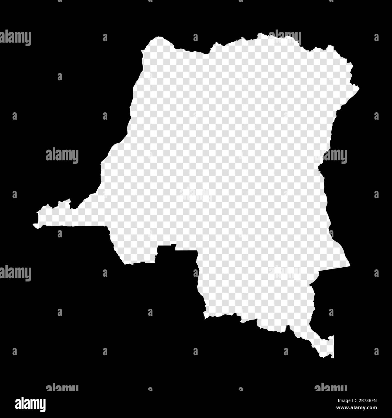 Stencil map of DR Congo. Simple and minimal transparent map of DR Congo ...
