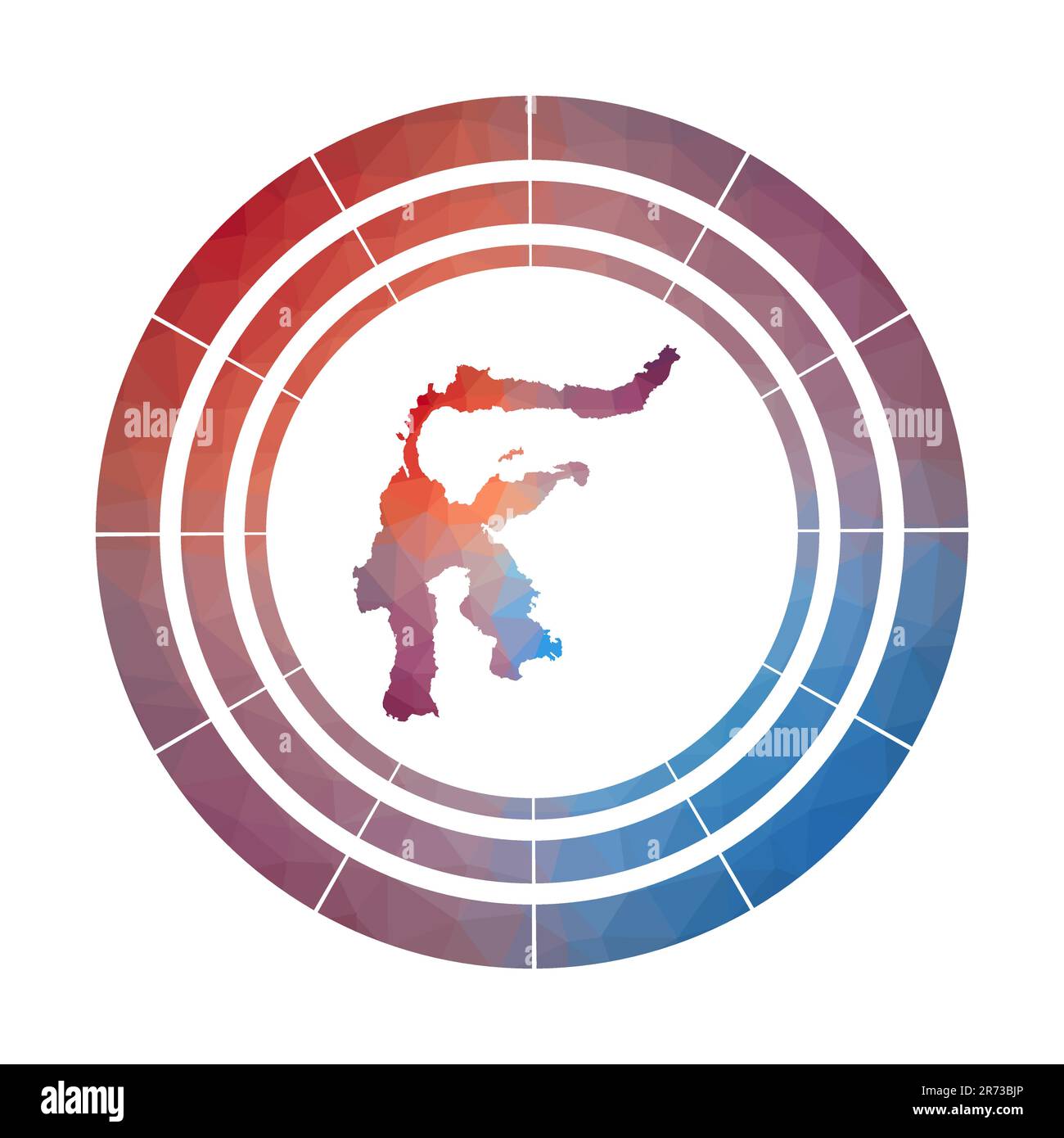 Sulawesi badge. Bright gradient logo of island in low poly style Stock ...