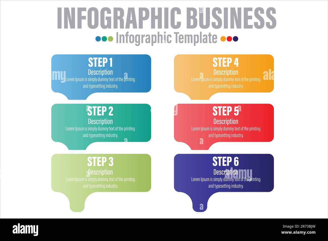 6 Steps, six 6 option Paper note shape elements with steps,road map ...