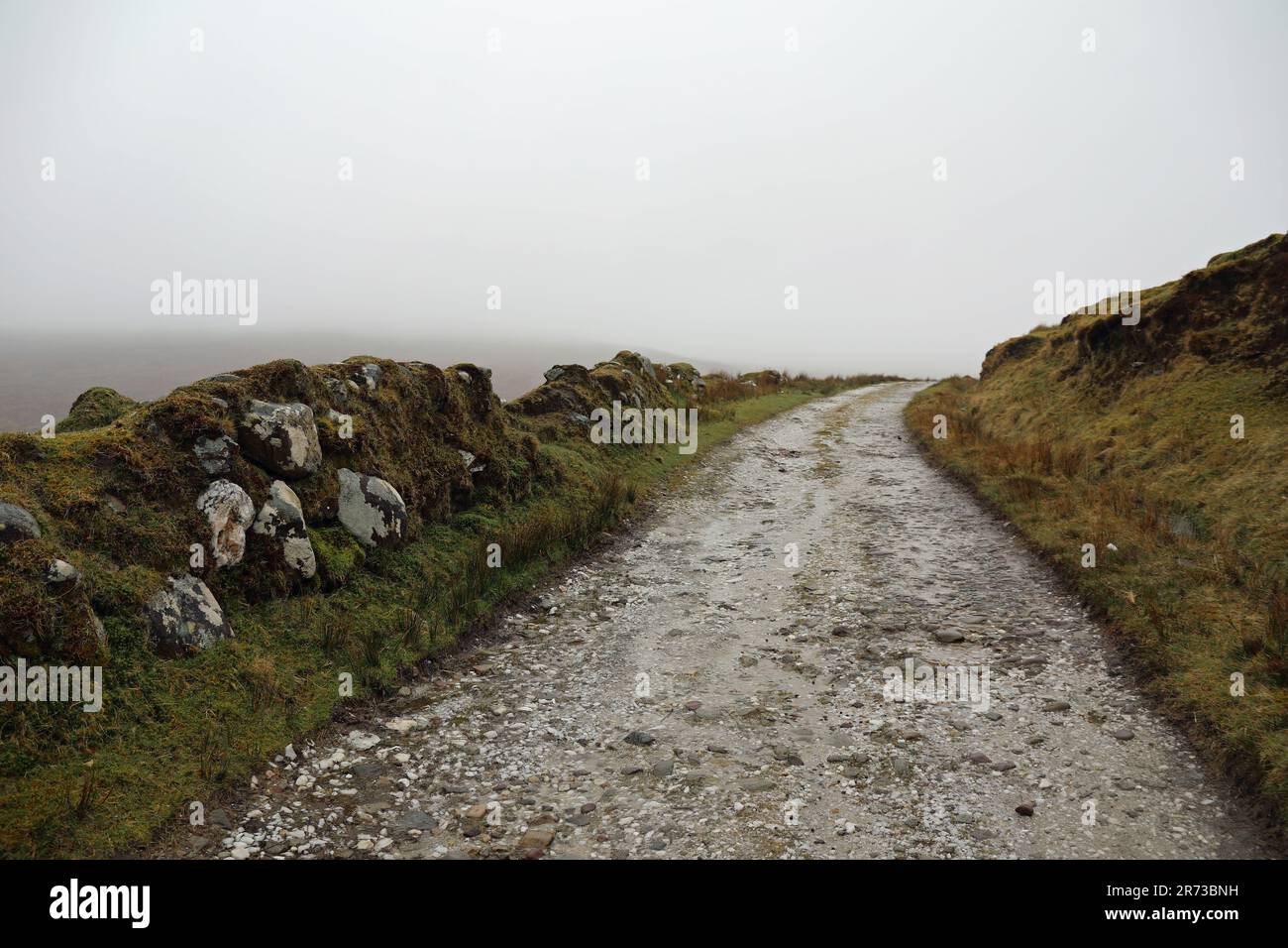 Ancient track on the southern slopes of Mount Slievemore in County Mayo ...