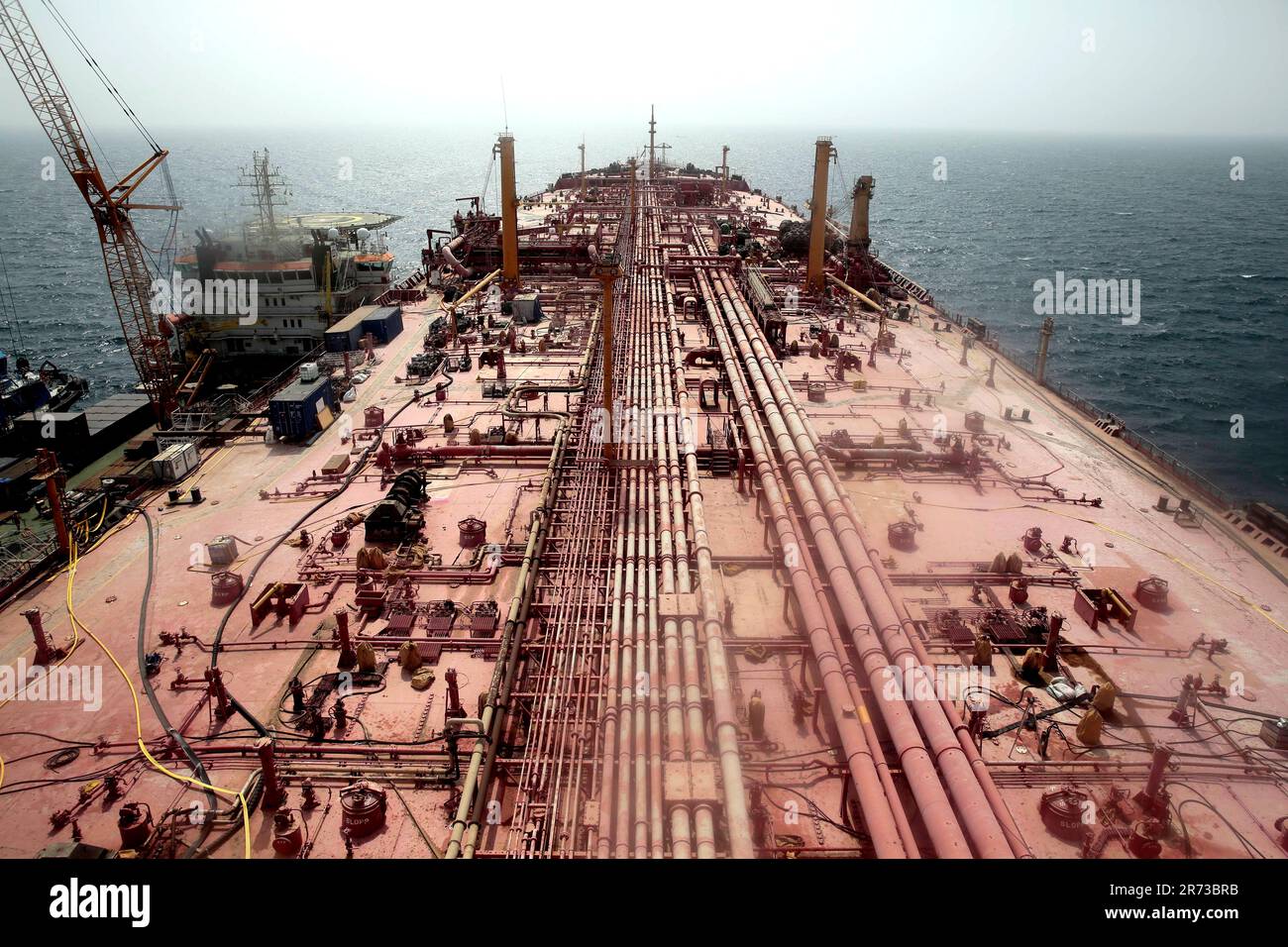 Hodiedah, Yemen. 12th June, 2023. A view of the beleaguered FSO Safer ...