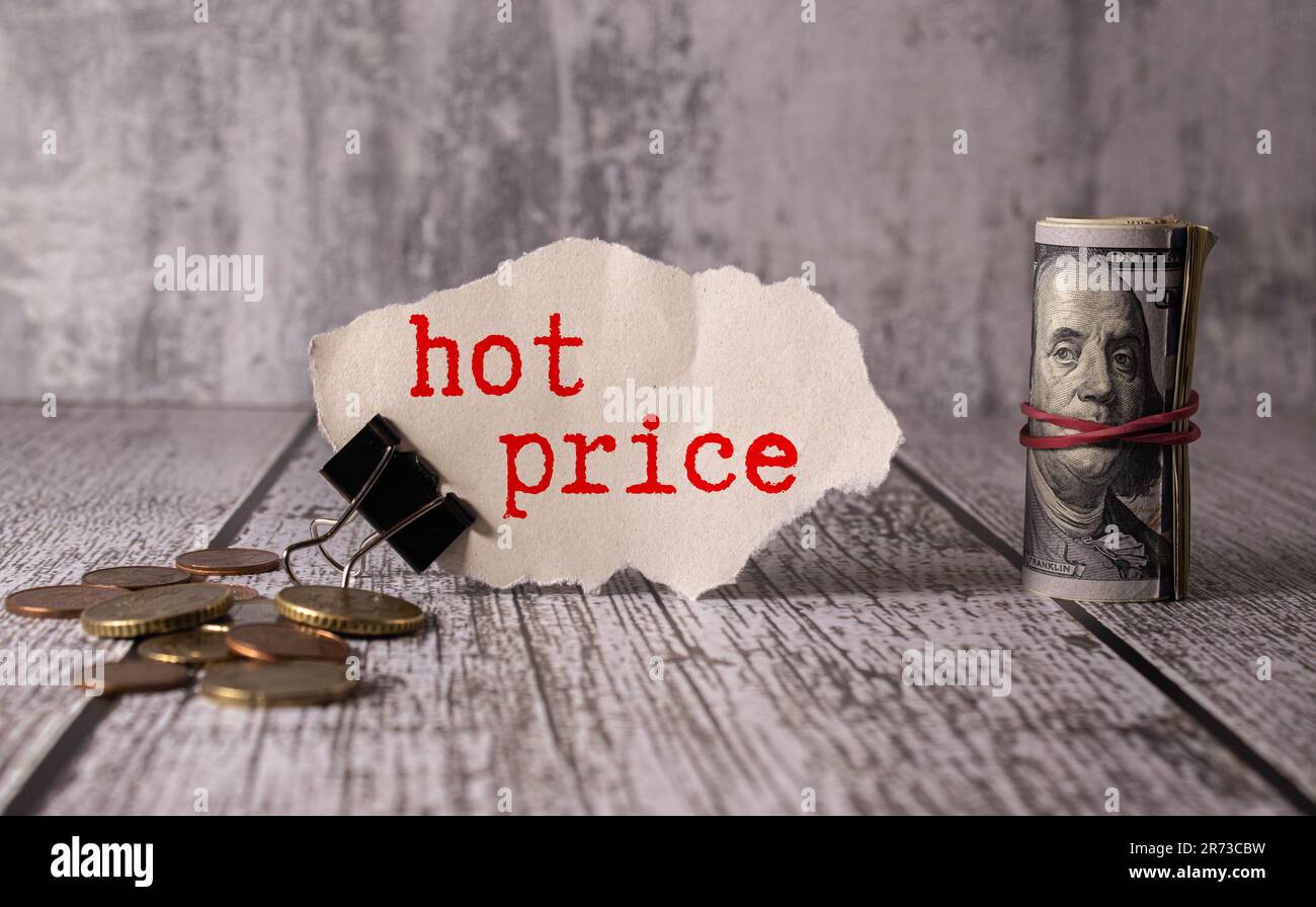 Financial concept meaning Hot Price with inscription on the sheet ...