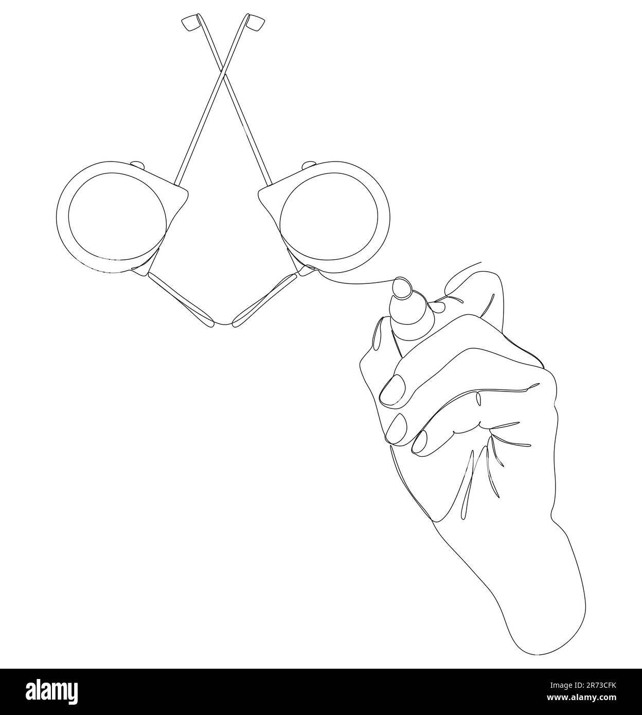 One Continuous Line Of Ruler Tape Drawn By With Felt Tip Pen Thin Line Illustration Vector