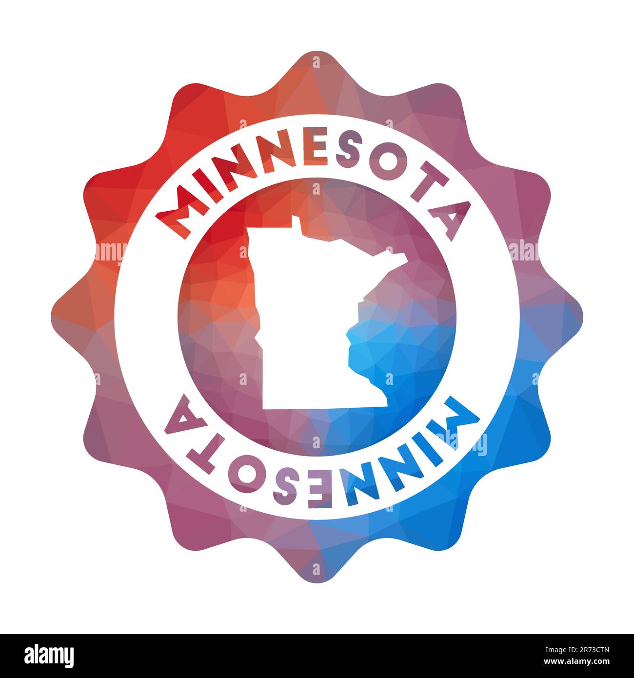 Minnesota low poly logo. Colorful gradient travel logo of the US state ...