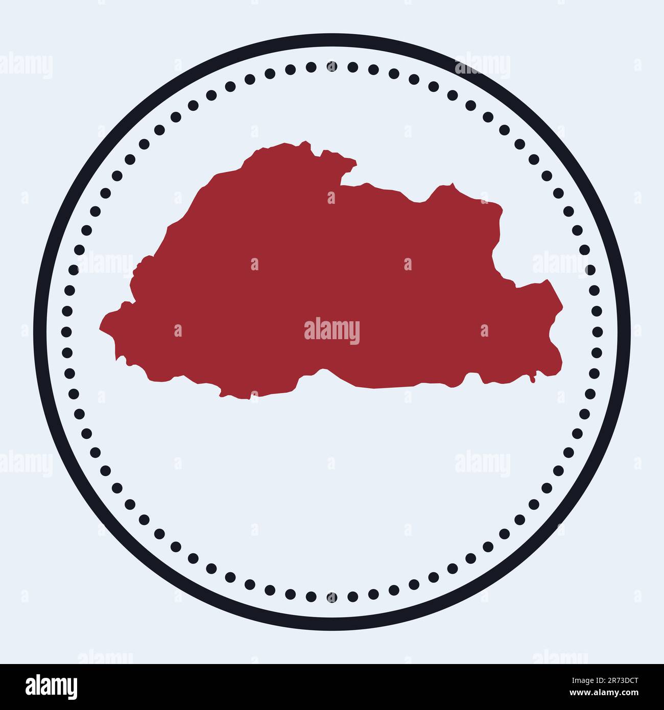 Bhutan round stamp. Round logo with country map and title. Stylish ...