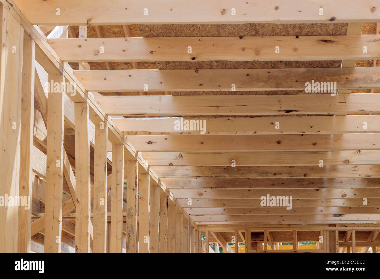 Framework of wooden house is carefully designed to meet structural ...