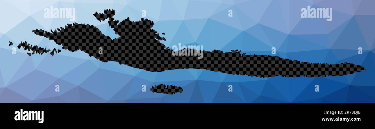 Hvar & Dalmatian Islands geometric map. Stencil shape of Hvar ...
