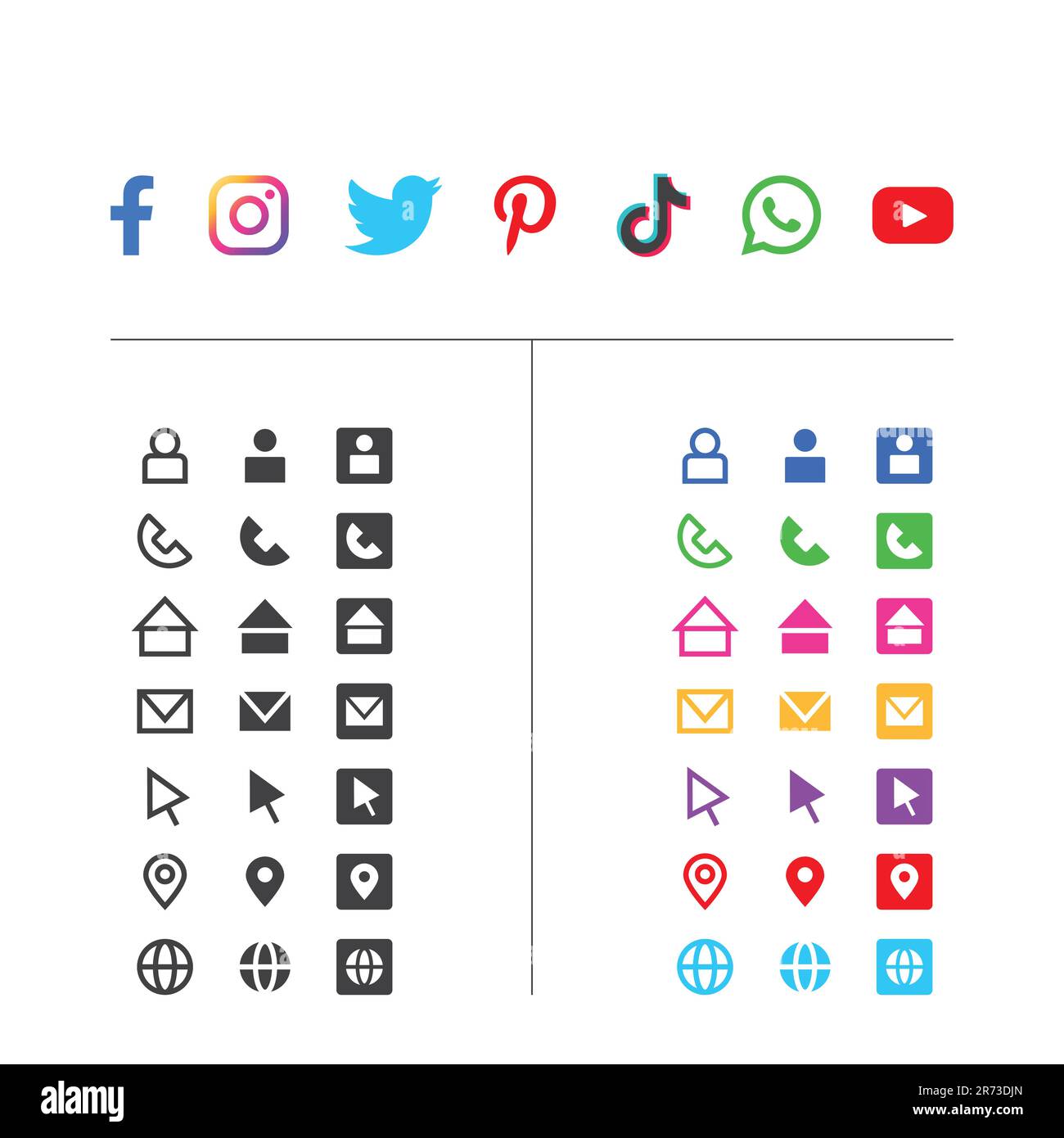 Social media icons icon vector Cut Out Stock Images & Pictures - Alamy