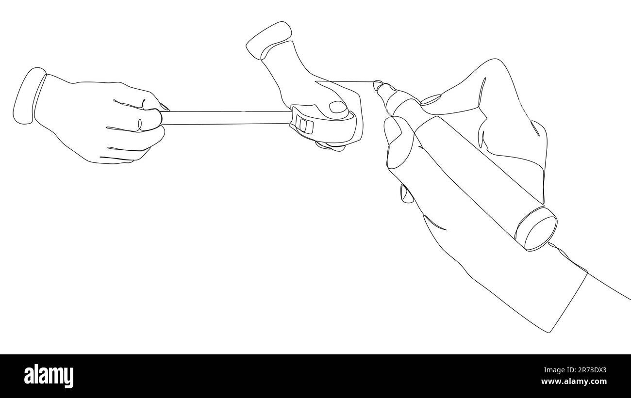 One Continuous Line Of Ruler Tape Drawn By With Felt Tip Pen Thin Line Illustration Vector