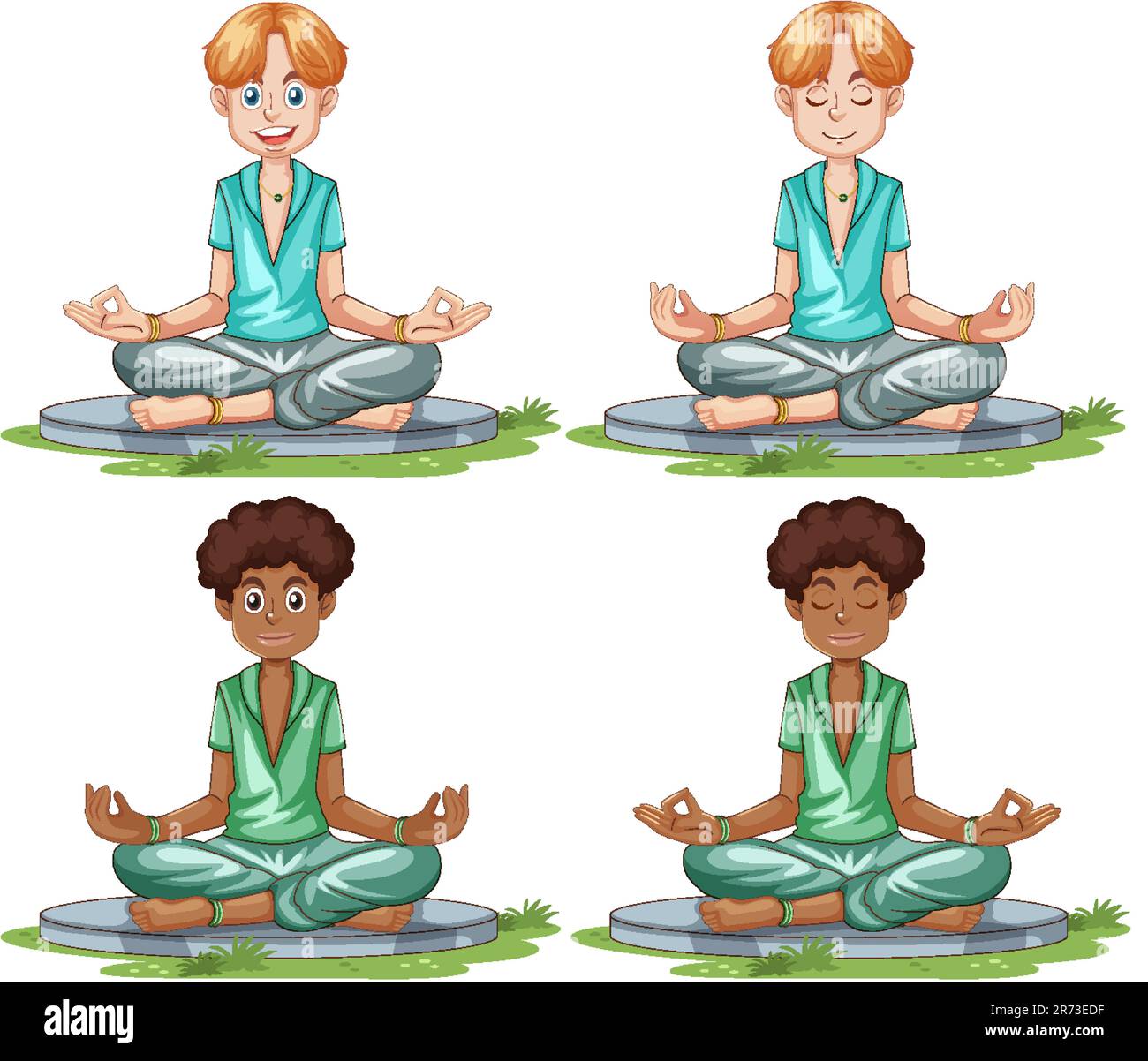 Man cartoon practice meditation illustration Stock Vector Image & Art ...