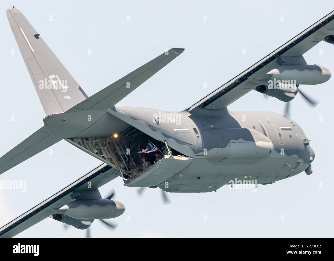 The amazing Hercules flying over the ocean Stock Photo - Alamy