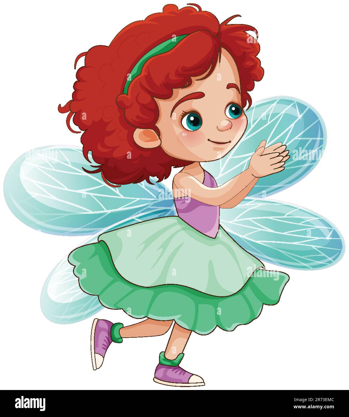 Cute fairy cartoon with wings illustration Stock Vector Image & Art - Alamy