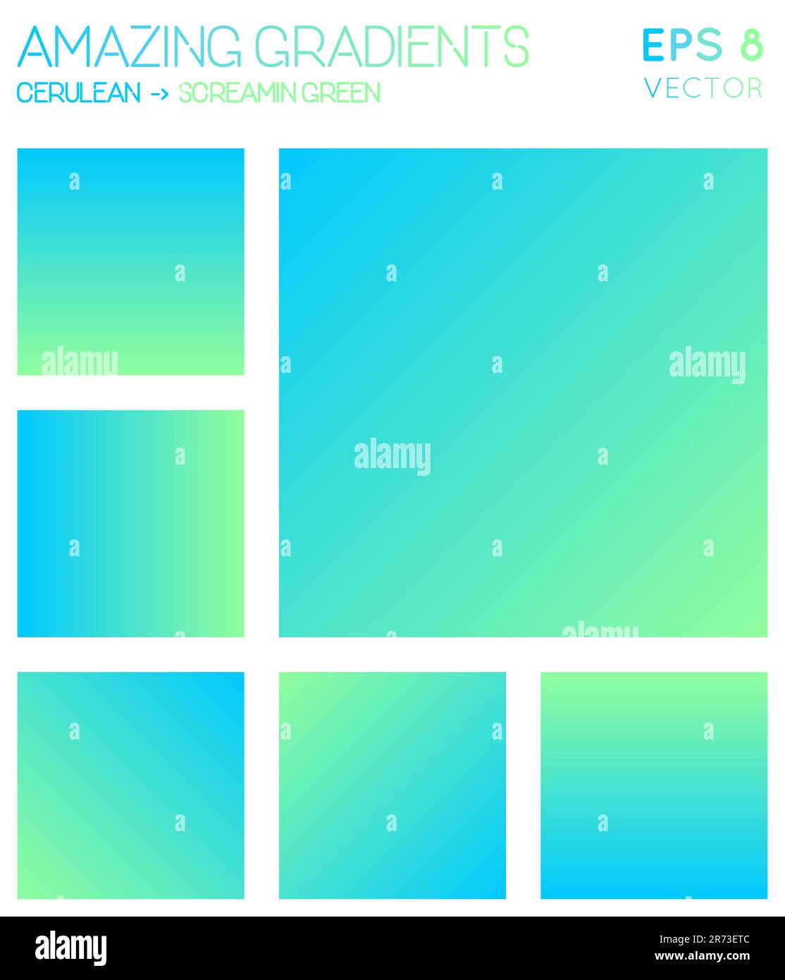 Colorful gradients in cerulean, screaming green color tones. Admirable ...