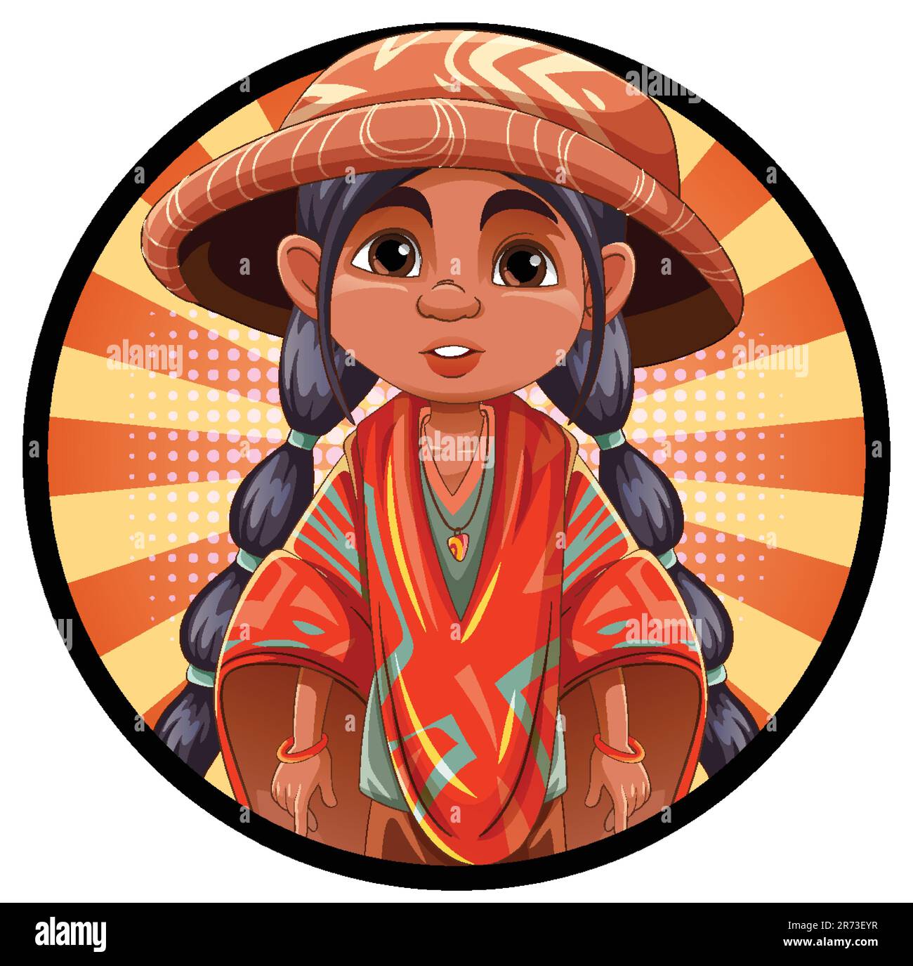 Indigenous Girl Cartoon Character illustration Stock Vector Image & Art ...