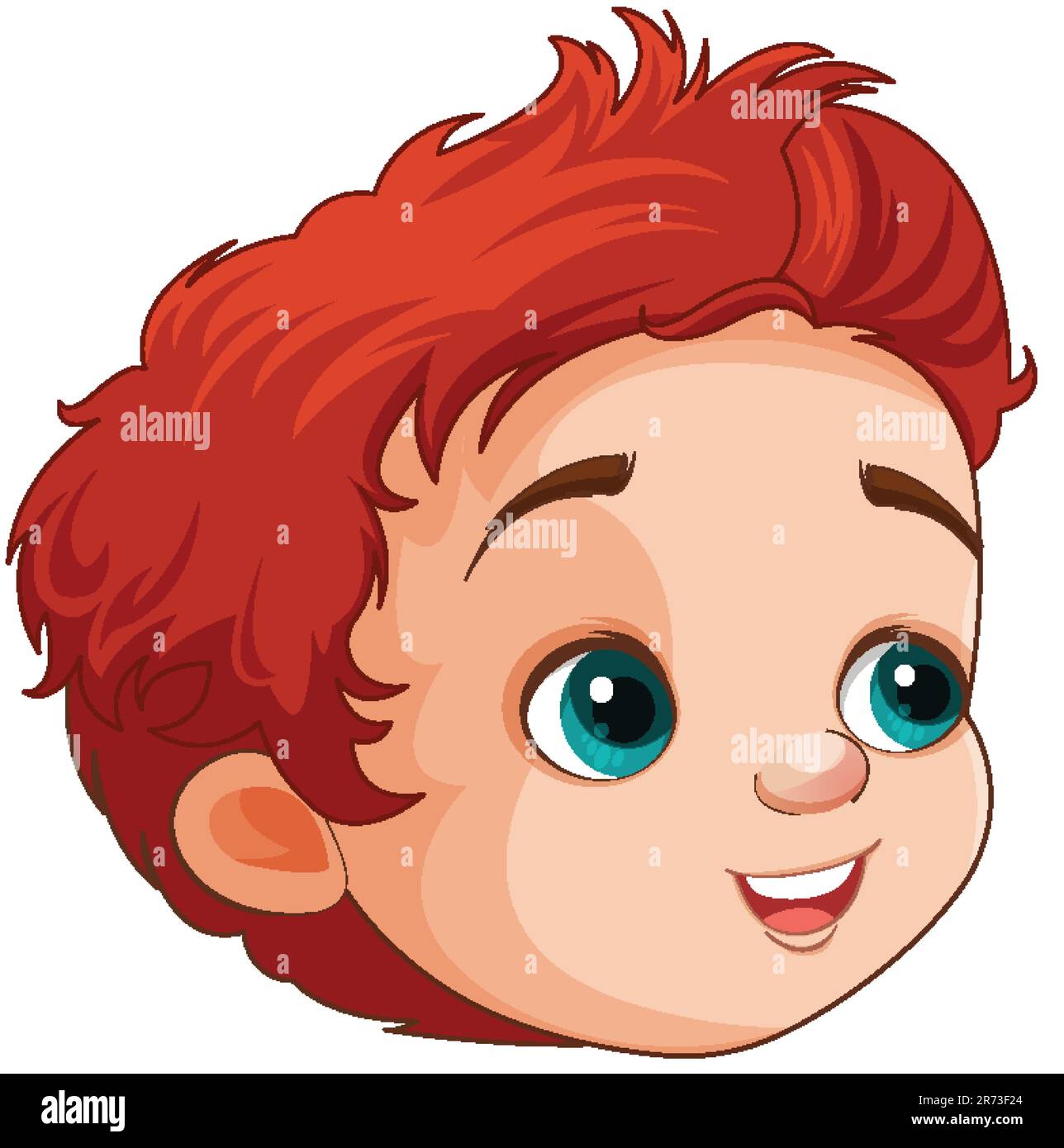 Red-Haired Cute Boy Face Vector illustration Stock Vector Image & Art ...
