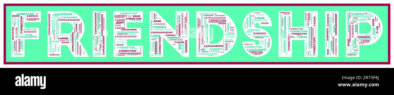 FRIENDSHIP text filled with related keywords of various sizes ...