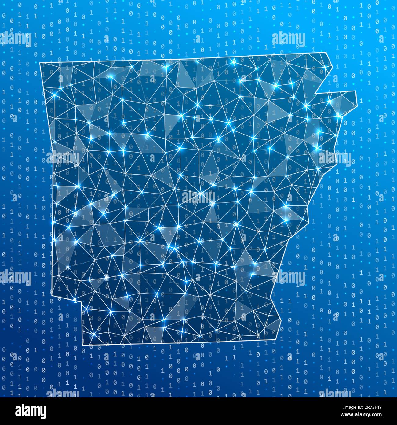Network map of Arkansas. US state digital connections map. Technology ...