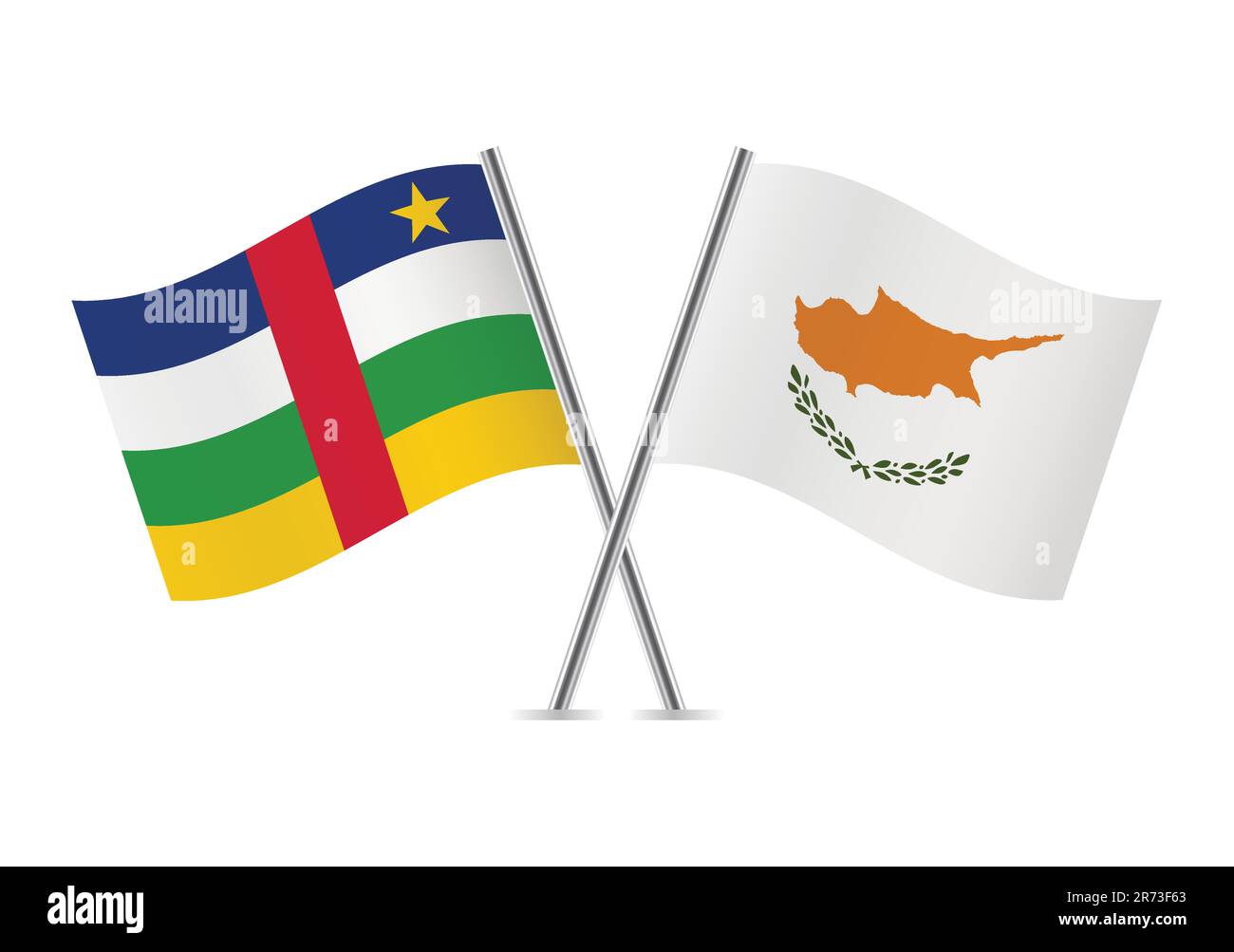 The Central African Republic and Cyprus crossed flags. Centrafrique and ...