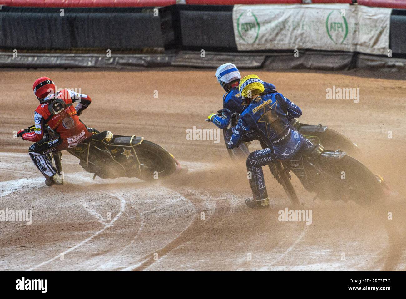 Manchester, UK. 12th June, 2023. Jason Edwards (Yellow) chases Kye ...