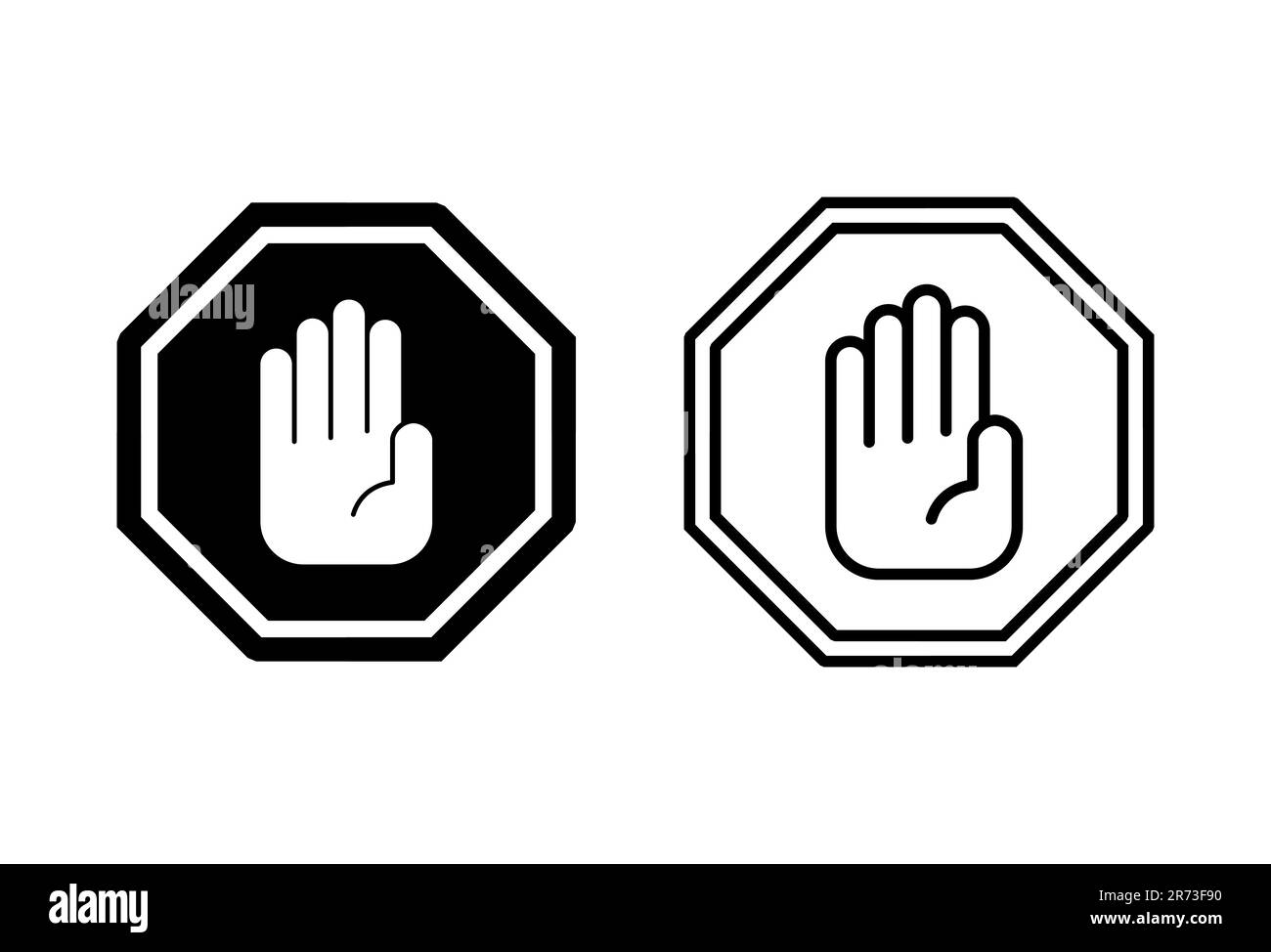 Stop icon set. stop road sign. hand stop icon vector Stock Vector Image ...