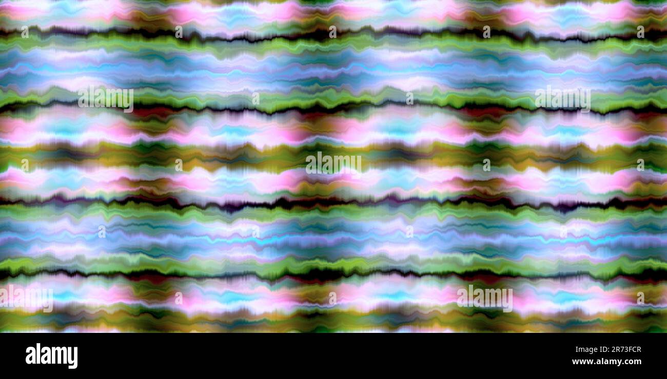 Vibrant tie dye wash seamless border. Blurry fashion effect summer ...
