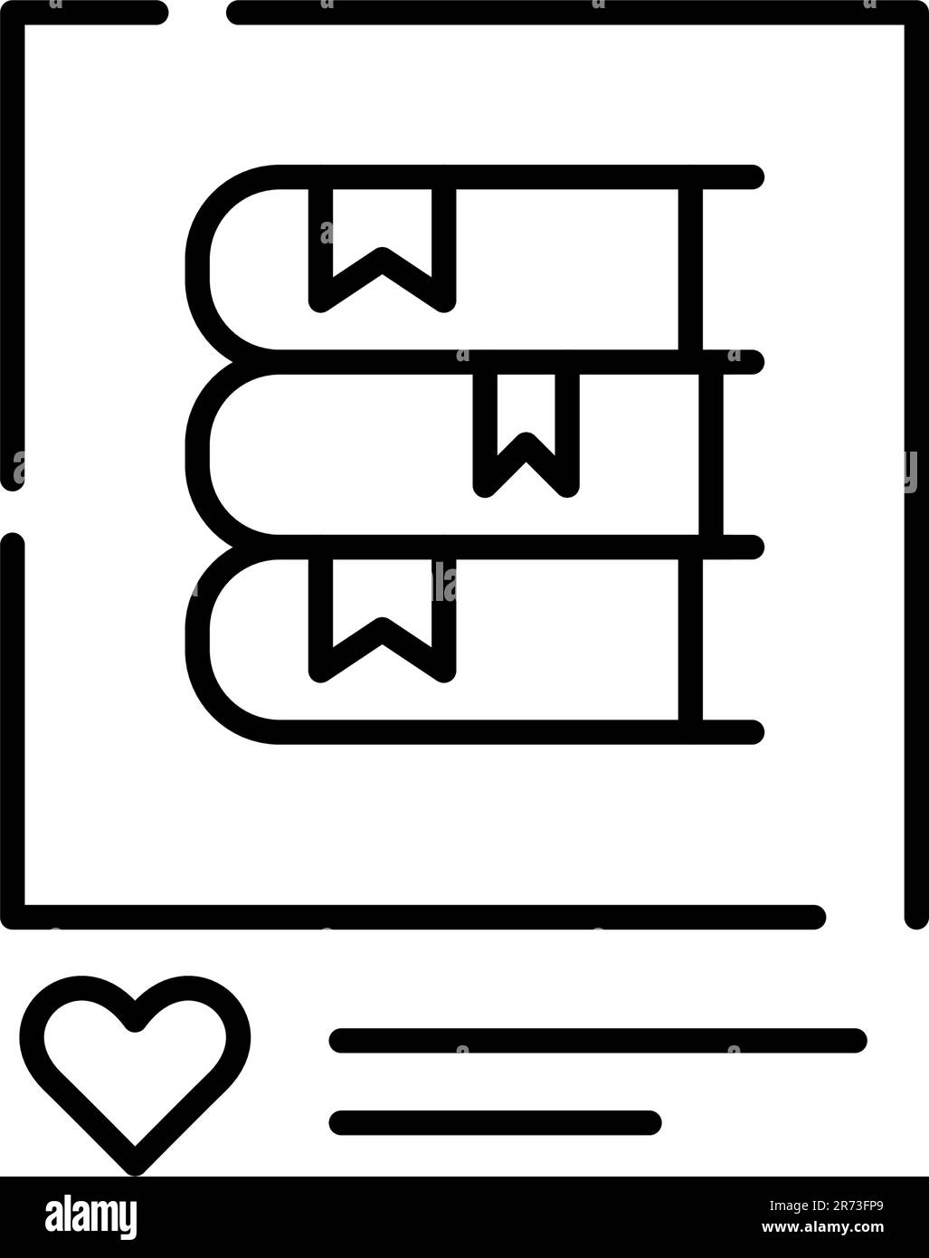 Social media post. Stack of books with bookmarks. Library, reading club, bookstore. Pixel ...