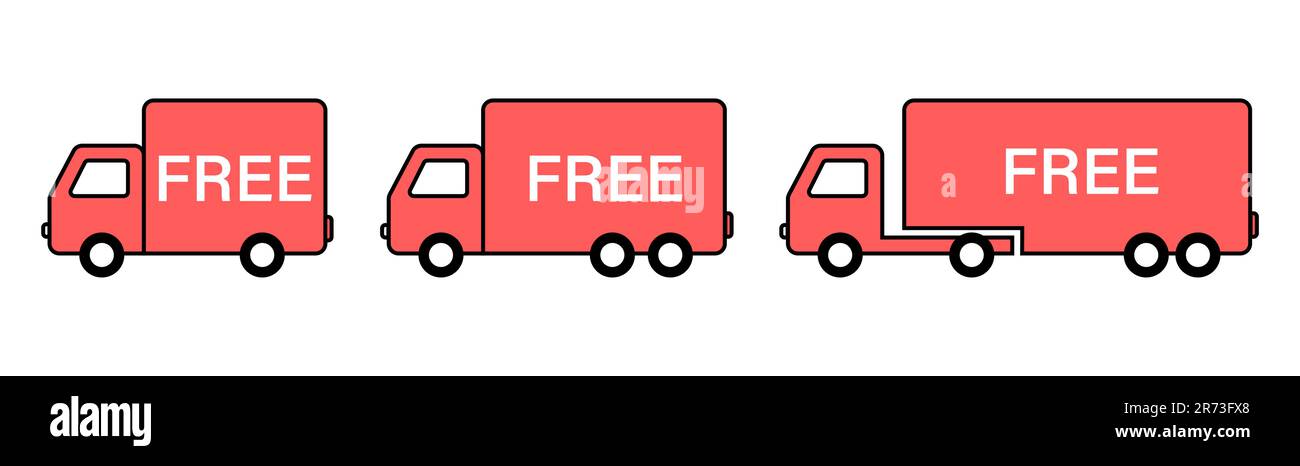 Free delivery icon set with trucks. Freight, delivery symbol. Delivery ...