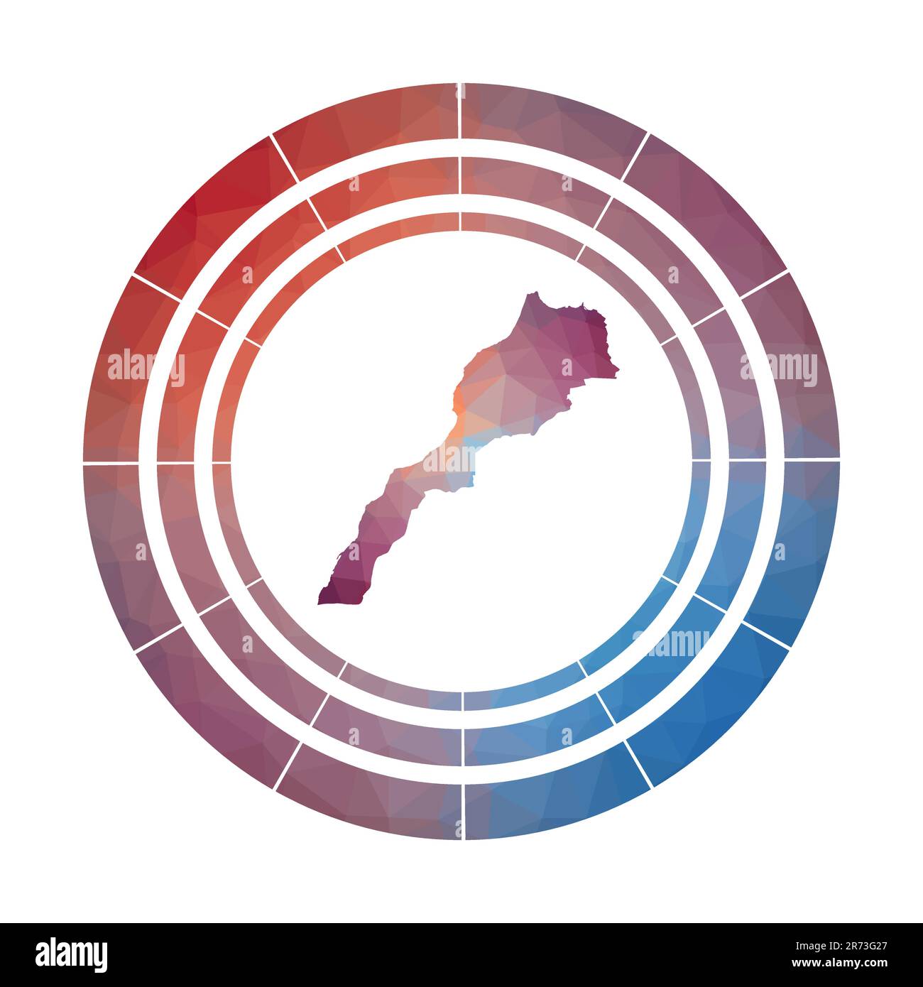 Morocco badge. Bright gradient logo of country in low poly style ...