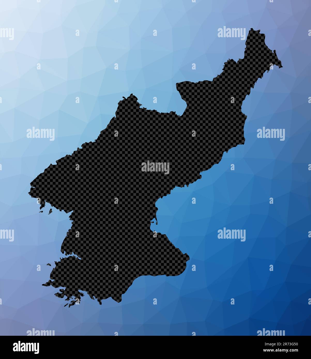 North Korea geometric map. Stencil shape of North Korea in low poly ...