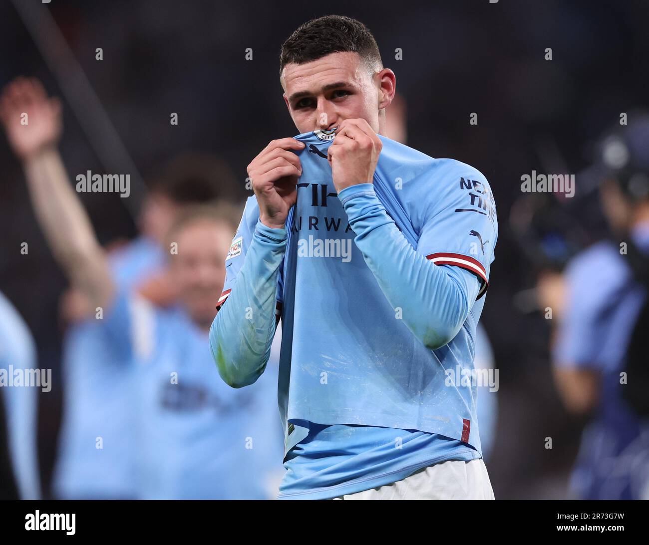 Istanbul, Turkey. 10th June, 2023. Phil Foden of Manchester City kisses ...