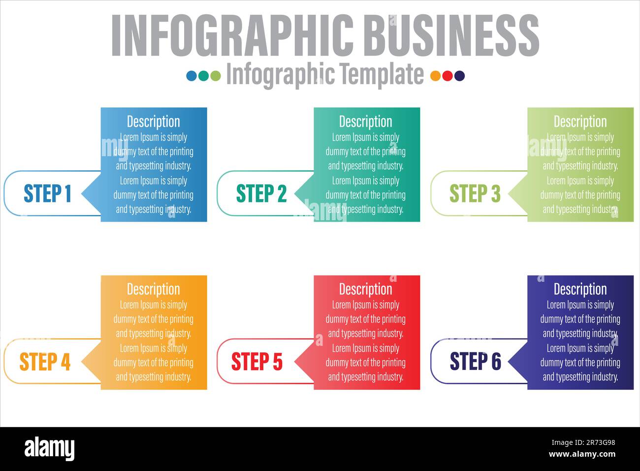 Infographic design template with numbers Six 6 option or six 6 Steps ...