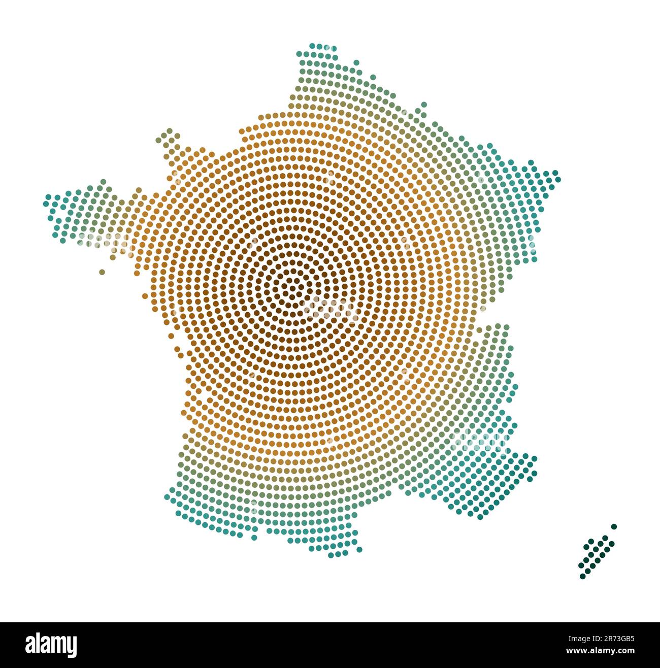 France dotted map. Digital style shape of France. Tech icon of the ...