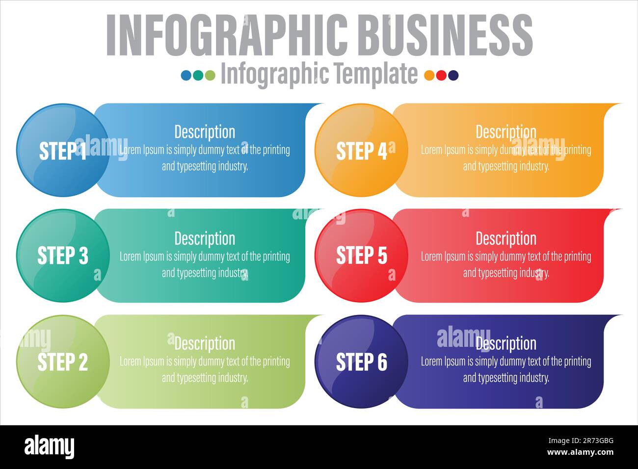 6 Steps, six 6 option Paper note shape elements with steps,road map ...